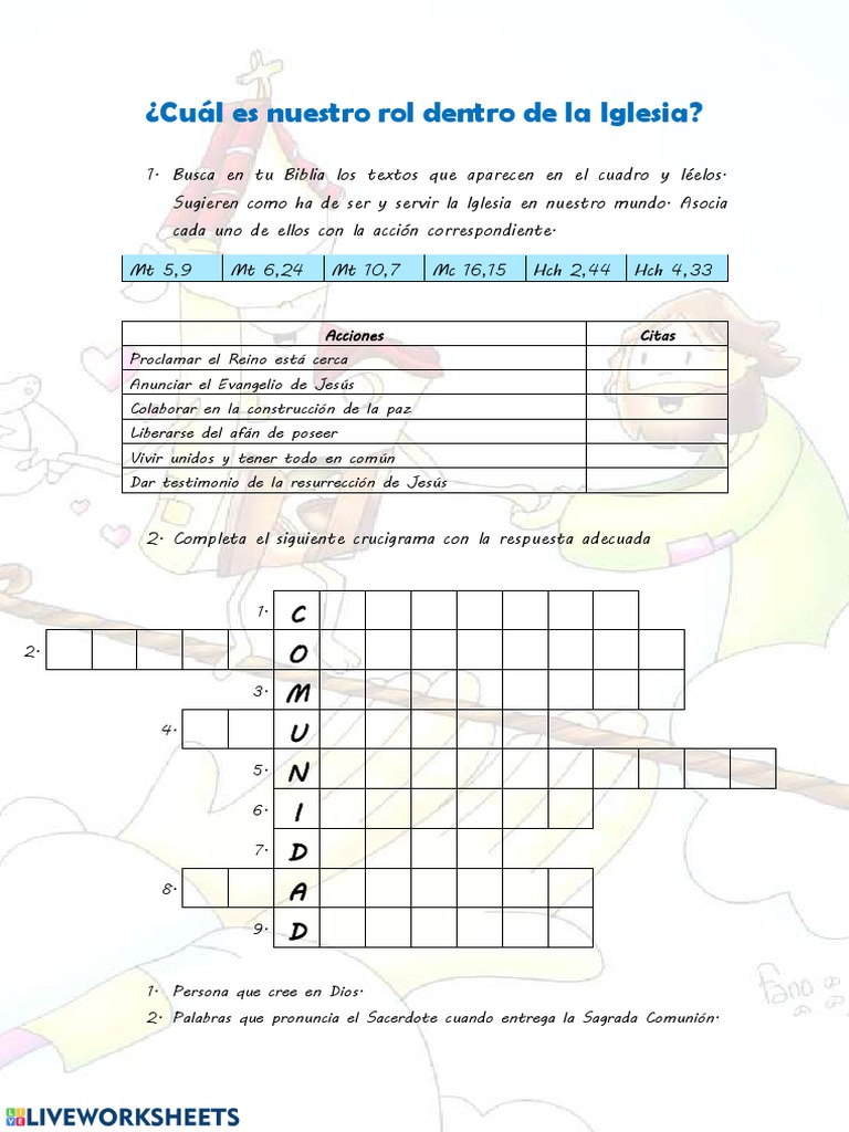 9° - U3C3-1 ¿Cuál Es Nuestro Rol Dentro de La Iglesia | PDF