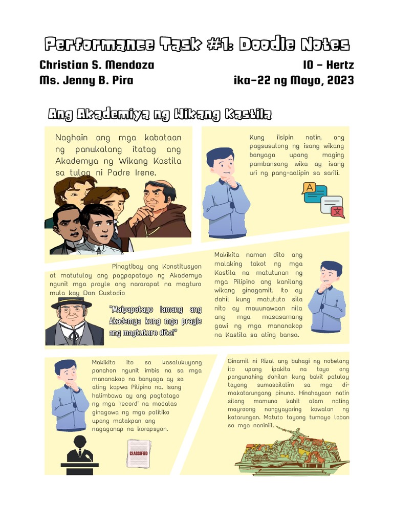 Performance Task #1 Doodle Notes | PDF