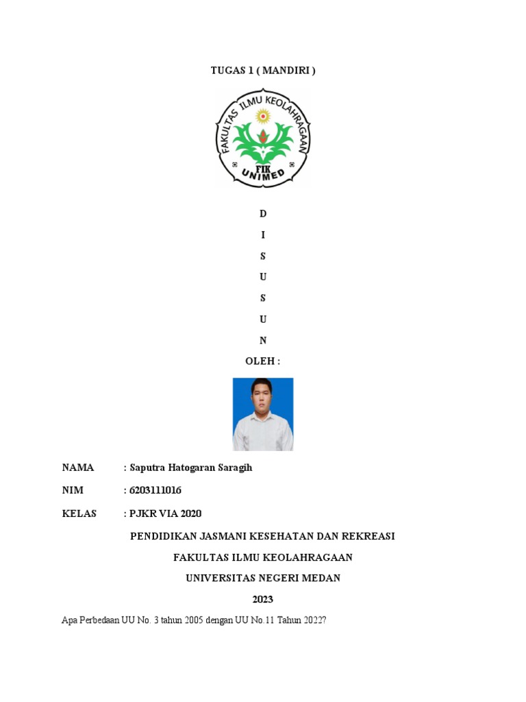 TUGAS 1 (MANDIRI) Olahraga Rekreasi | PDF | Karier & Perkembangan