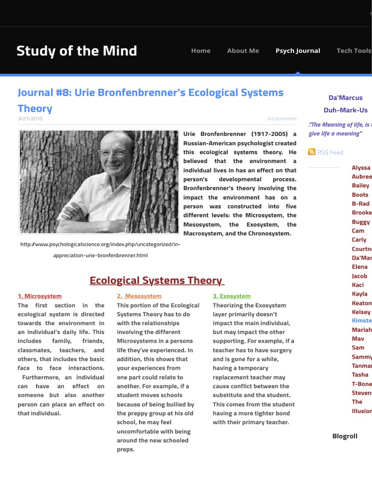 Bronfenbrenner's Ecological Systems Theory | PDF | Systems Science ...