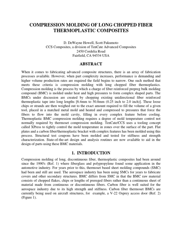 TenCate Chopped Fiber Thermoplastics Compression Molding Technical ...