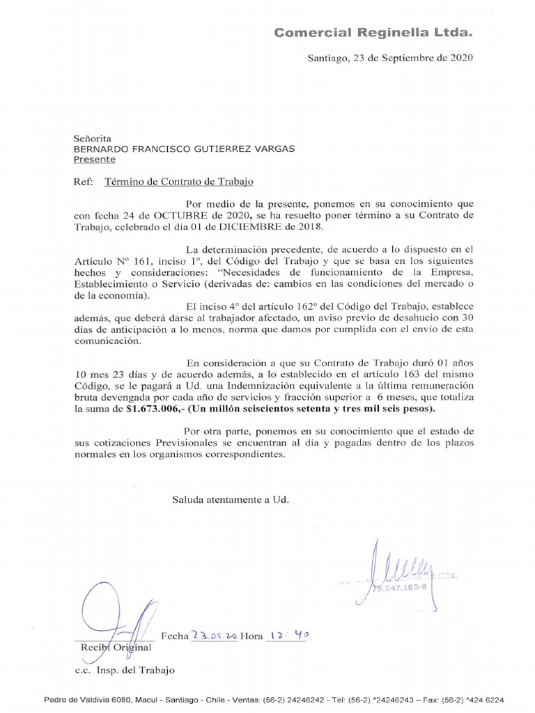 Carta de Aviso | PDF