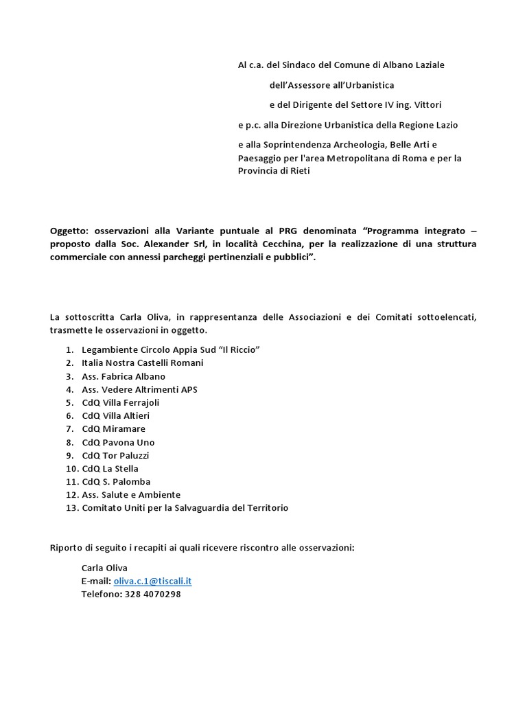 Lettera Accompagnatoria | PDF