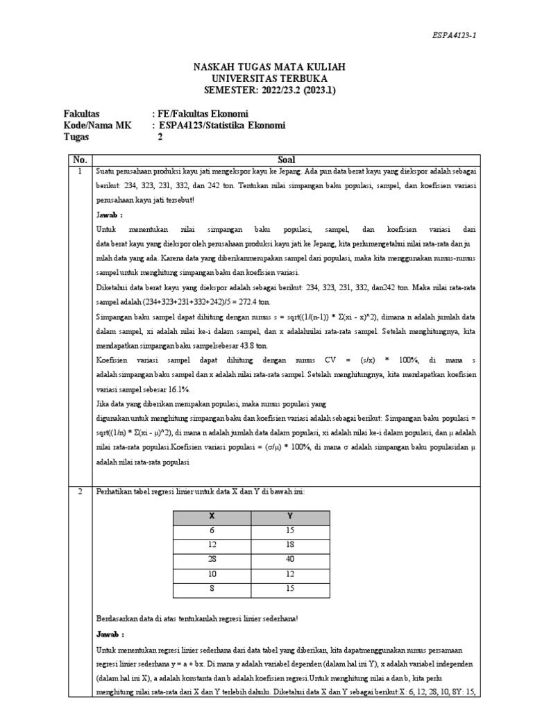 Soal Espa4123 tmk2 1 | PDF