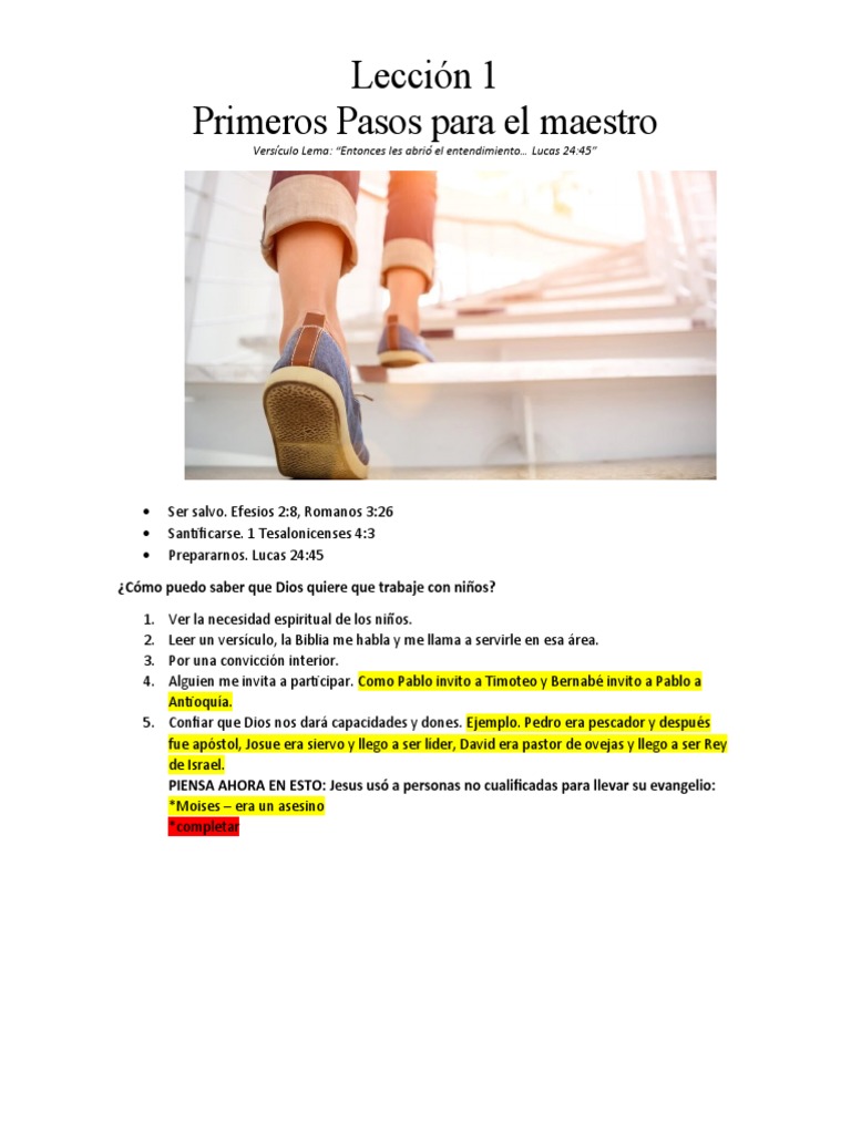 LECCION1 Primeros Pasos | PDF | Pablo el apóstol | Jesús