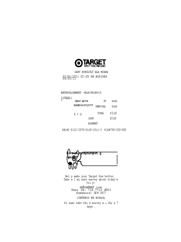 Target Receipt 5-12-2018 | PDF | Technology & Engineering