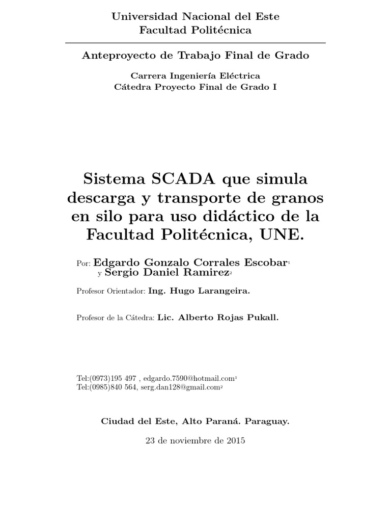 Sistema scada - Ingeniería Eléctrica | PDF | Scada | Controlador lógico ...