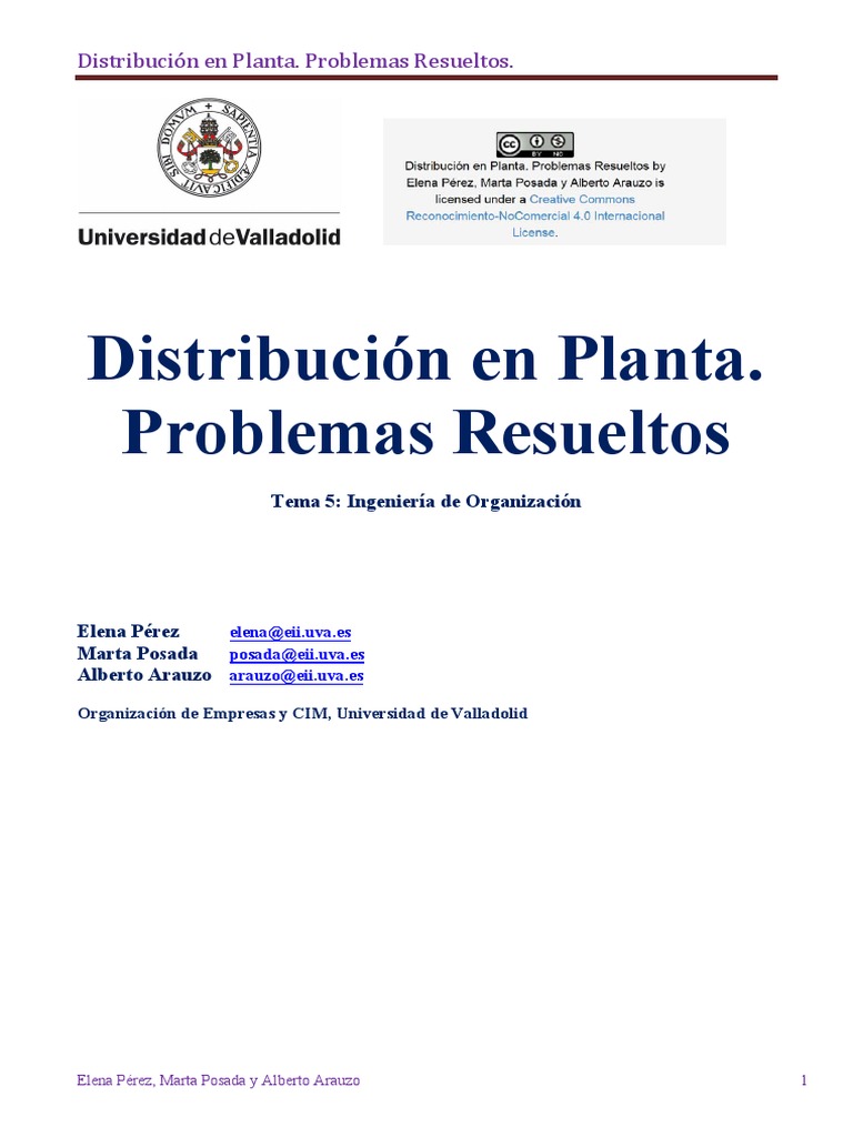 Distribución en Planta. Problemas Resueltos | PDF