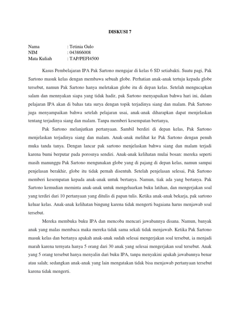 Diskusi 7 | PDF | Seni & Disiplin Bahasa | Kesehatan Holistik