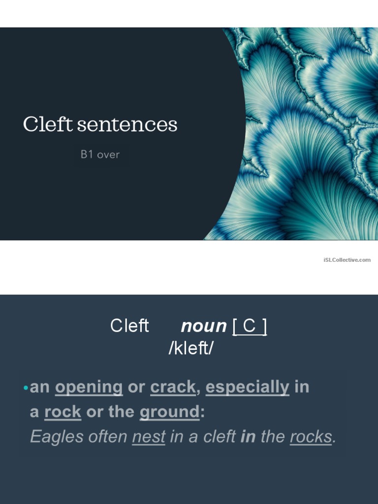 Cleft Sentences Grammar and Exercises B1 Over. | PDF