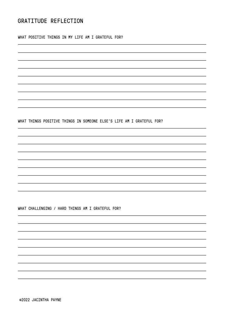 Gratitude Reflection | PDF