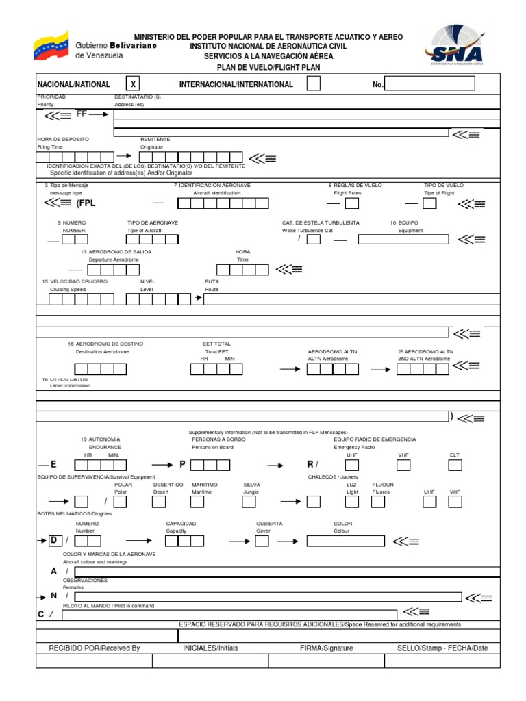 ICAO Flight Plan Forms | PDF | Vehículos | Operación del vehículo