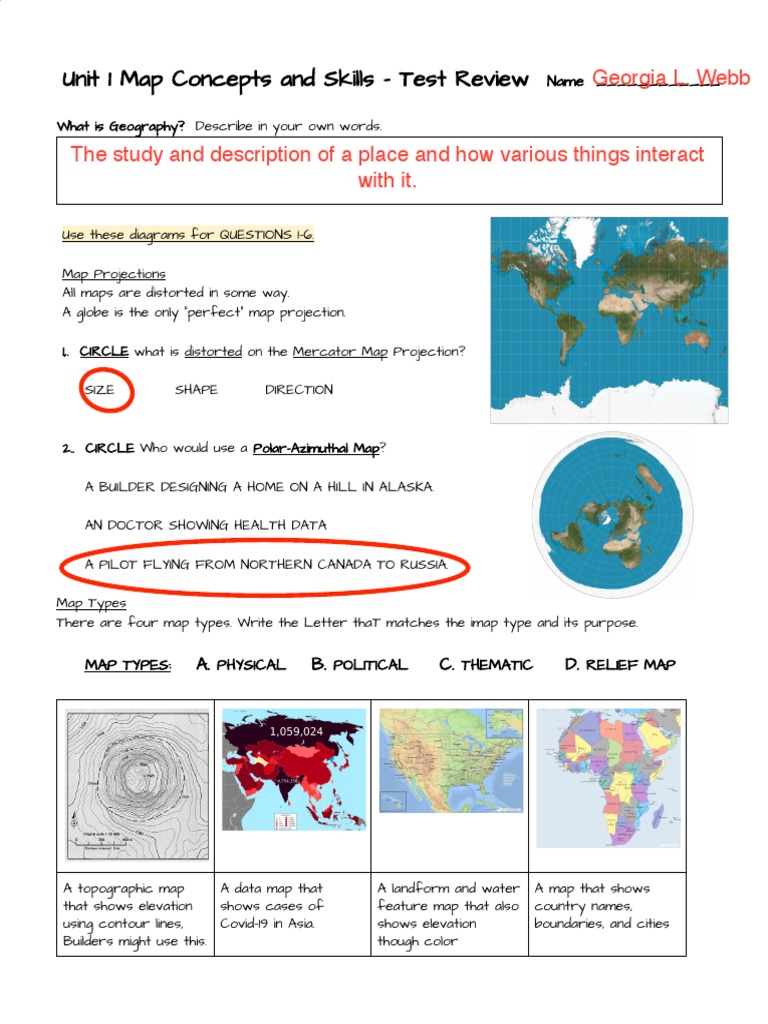 Unit 1 Test Review | Download Free PDF | Map | Geography