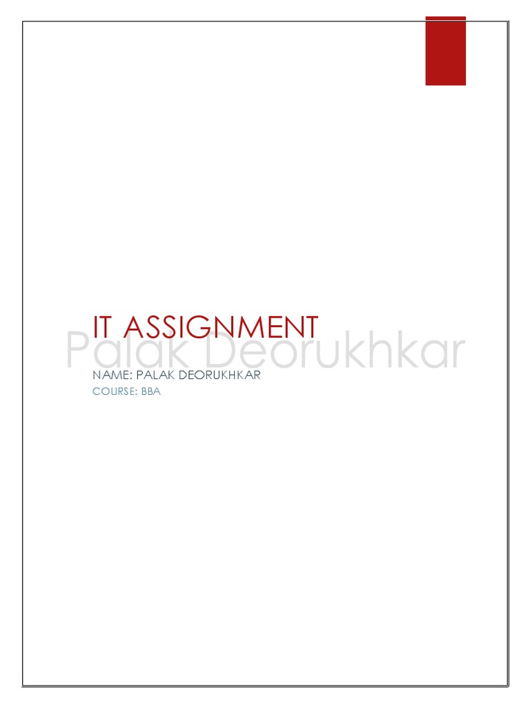 IT Assignment Final | PDF | Microsoft Word | Computer File