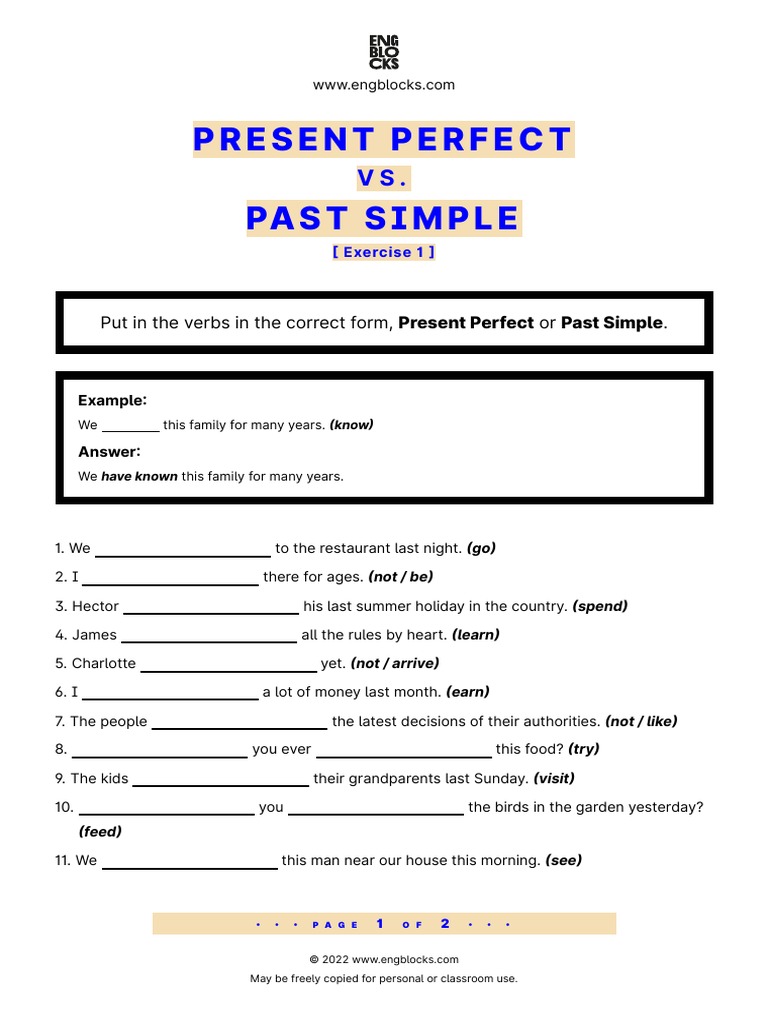 Present Perfect vs Past Simple Exercises | PDF | Linguistics | Grammar