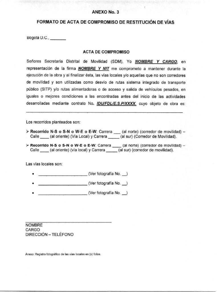Acta de Restitución Vías | PDF