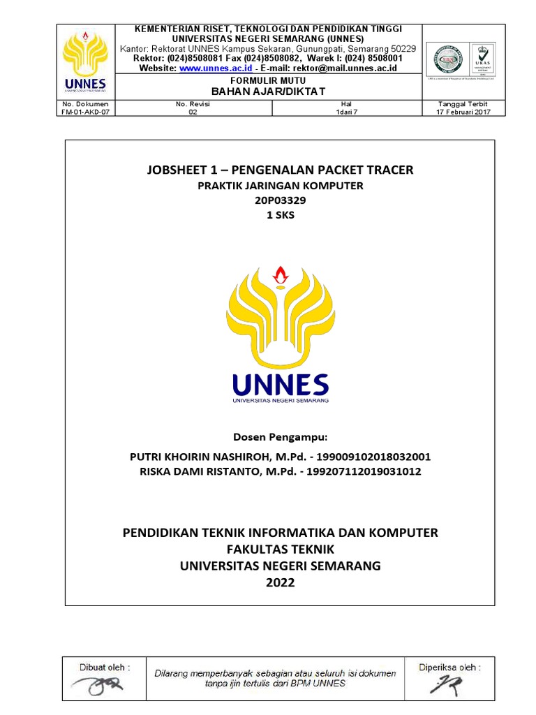 Jobsheet 1 - Pengenalan Cisco Packet Tracer | PDF Jobsheet 1 - Pengenalan Cisco Packet Tracer | PDF