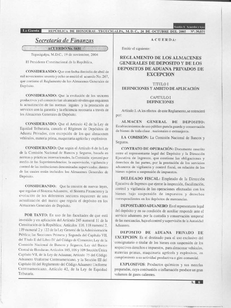 Reglamento de Los Almacenes Generales de Deposito | PDF