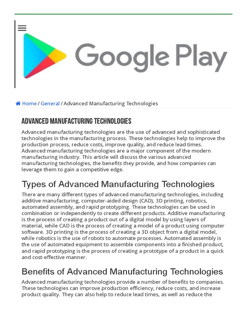 M Laciusang Com Advanced Manufacturing Technologies | PDF | 3 D ...