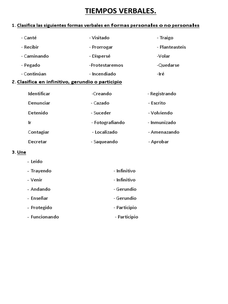 Tiempos Verbales 2 | PDF | Verbo | Ciencia cognitiva