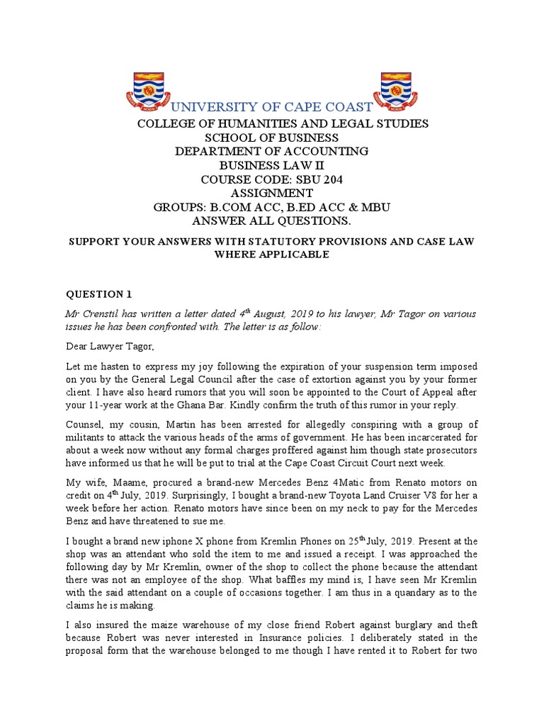 Business Law Assignment (Bcom Acc, B.ed Acc Mbu) | PDF | Alternative Dispute Resolution ...