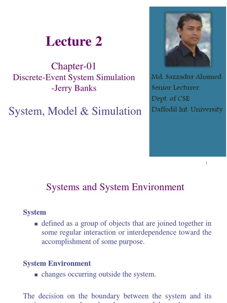 Lecture 2 - System, Model Simulation | PDF | Conceptual Model | Simulation