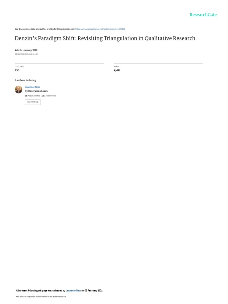 Denzin sParadigmShift RevisitingTriangulation | PDF | Qualitative ...