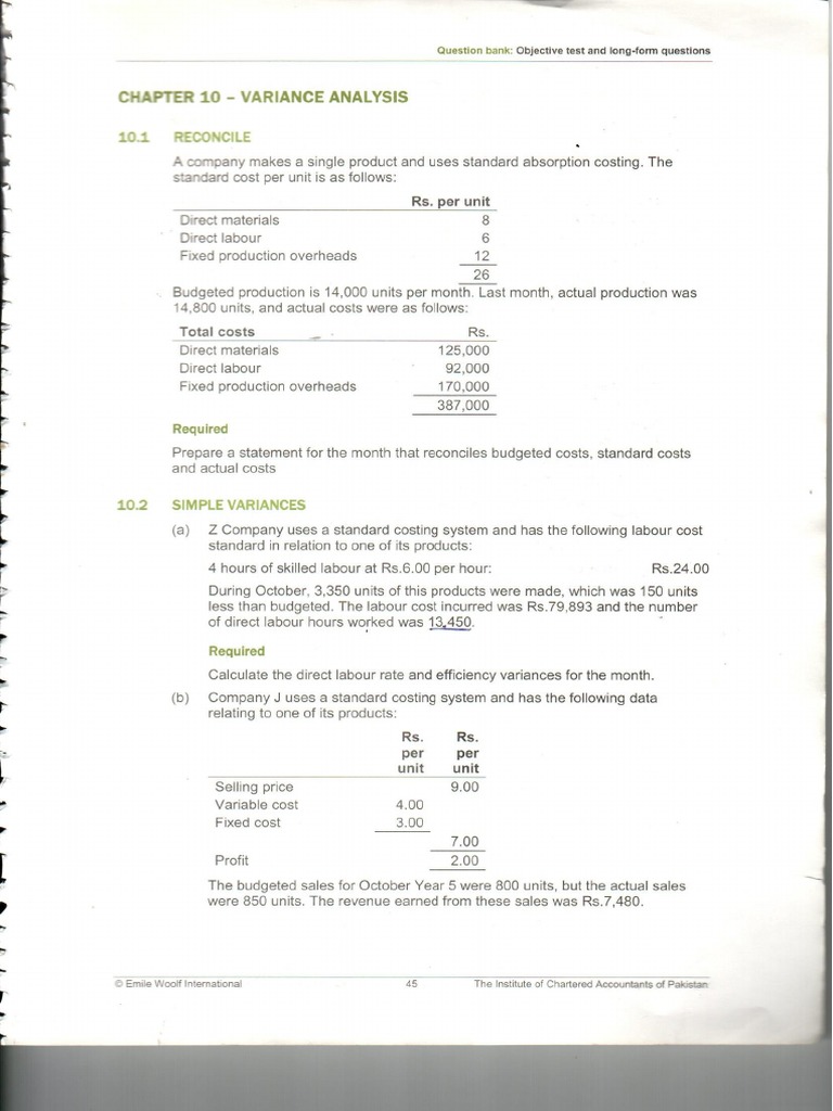Variances Analysis | PDF