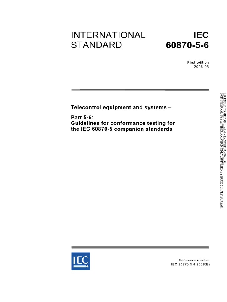 Iec 60870-5-6-2006 | PDF | International Electrotechnical Commission ...