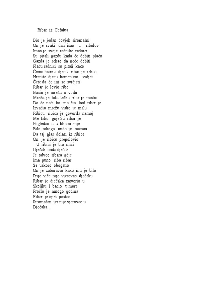 Ribar Iz Cefalua | PDF