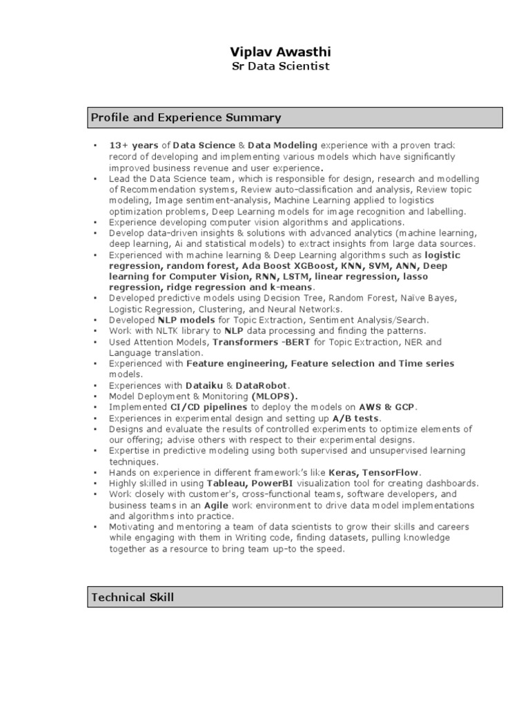 Viplav Awasthi-DataScientist | PDF | Machine Learning | Deep Learning