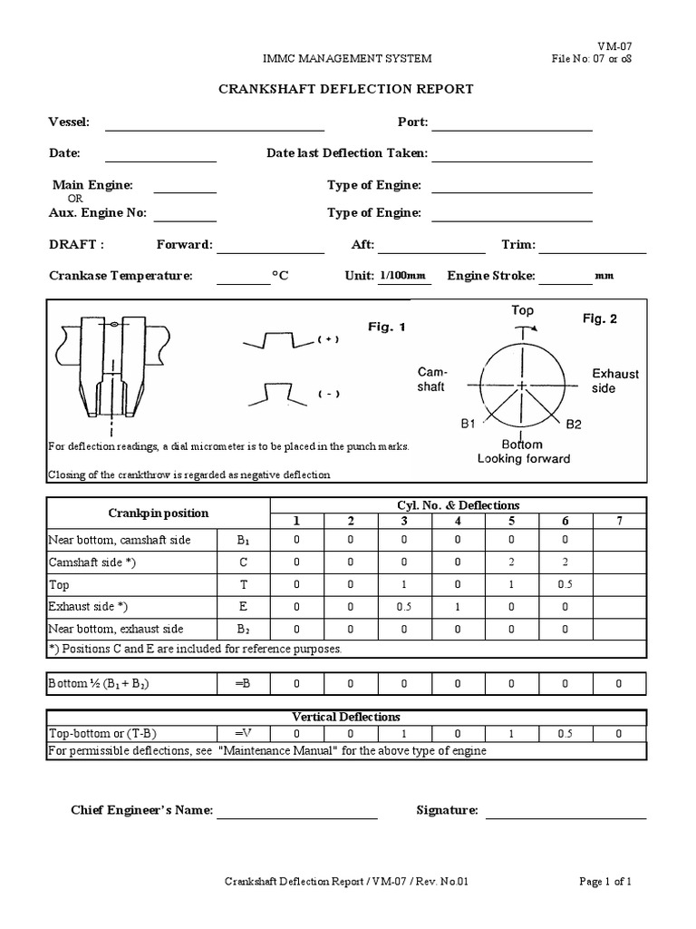 VM-07 Crankshaft Deflection Report (Rev.01) | PDF | Technology ...