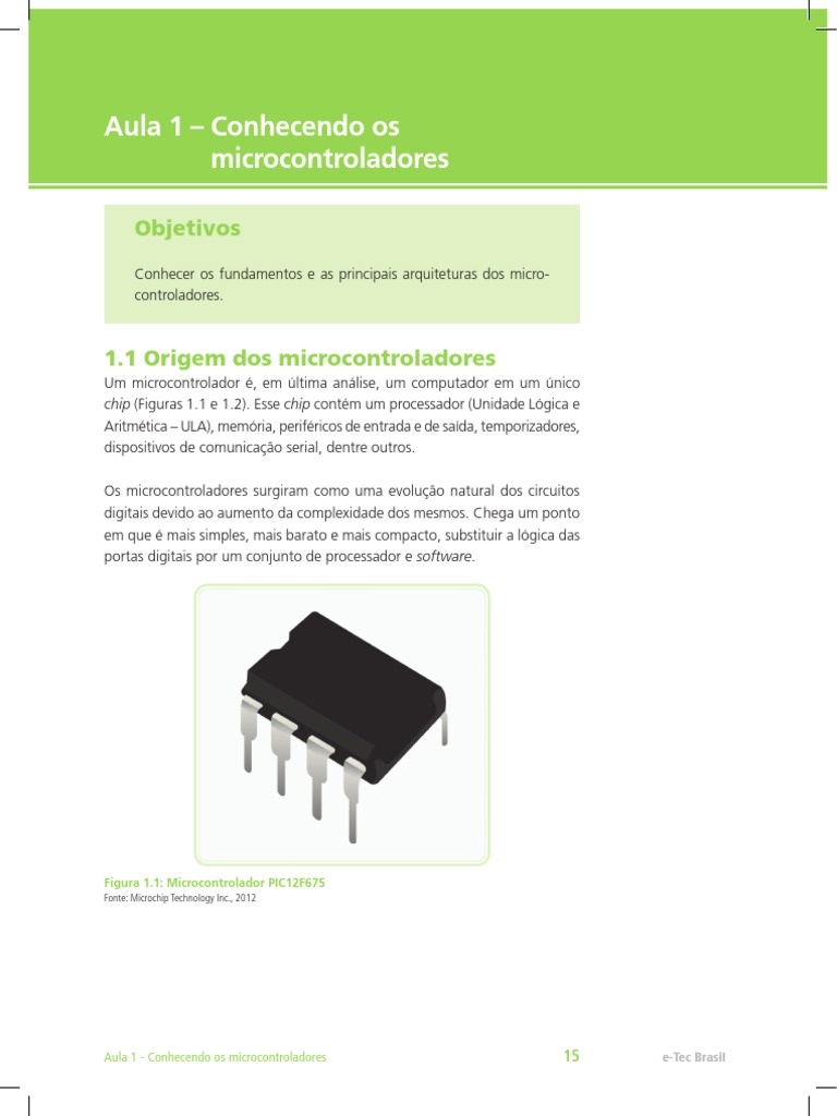 Aula 01 - Conhecendo Os Microcontroladores | PDF | Armazenamento de ...