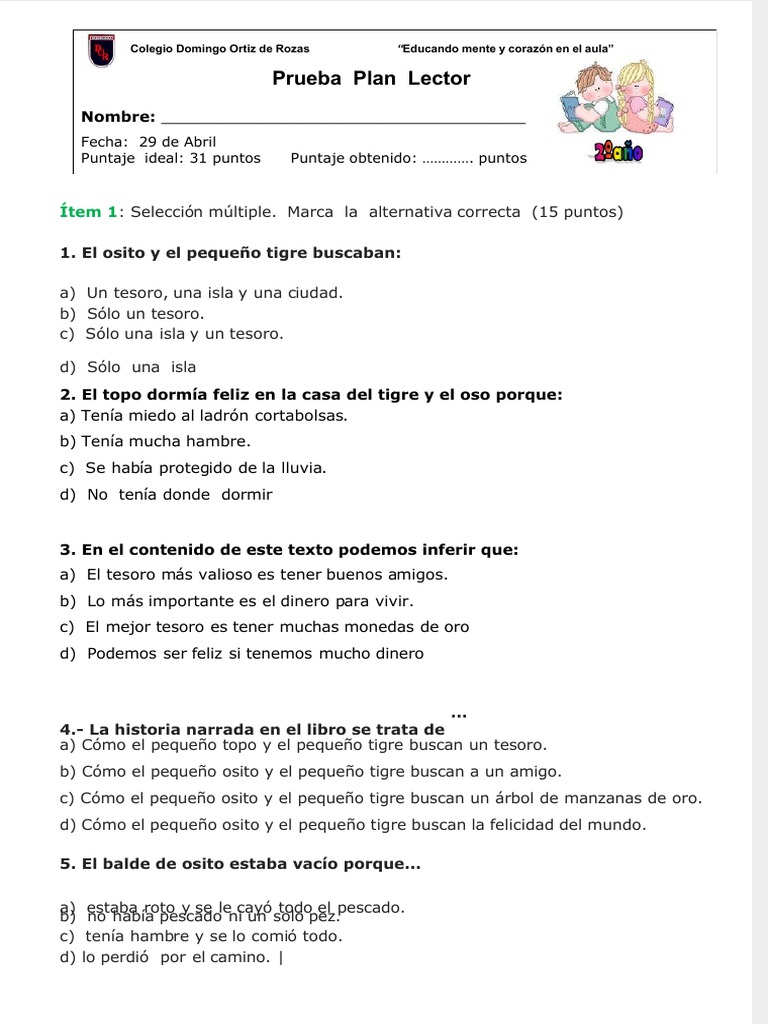Dokumen - Tips Prueba Vamos A Buscar Un Tesoro 5634f97bbc03c | PDF