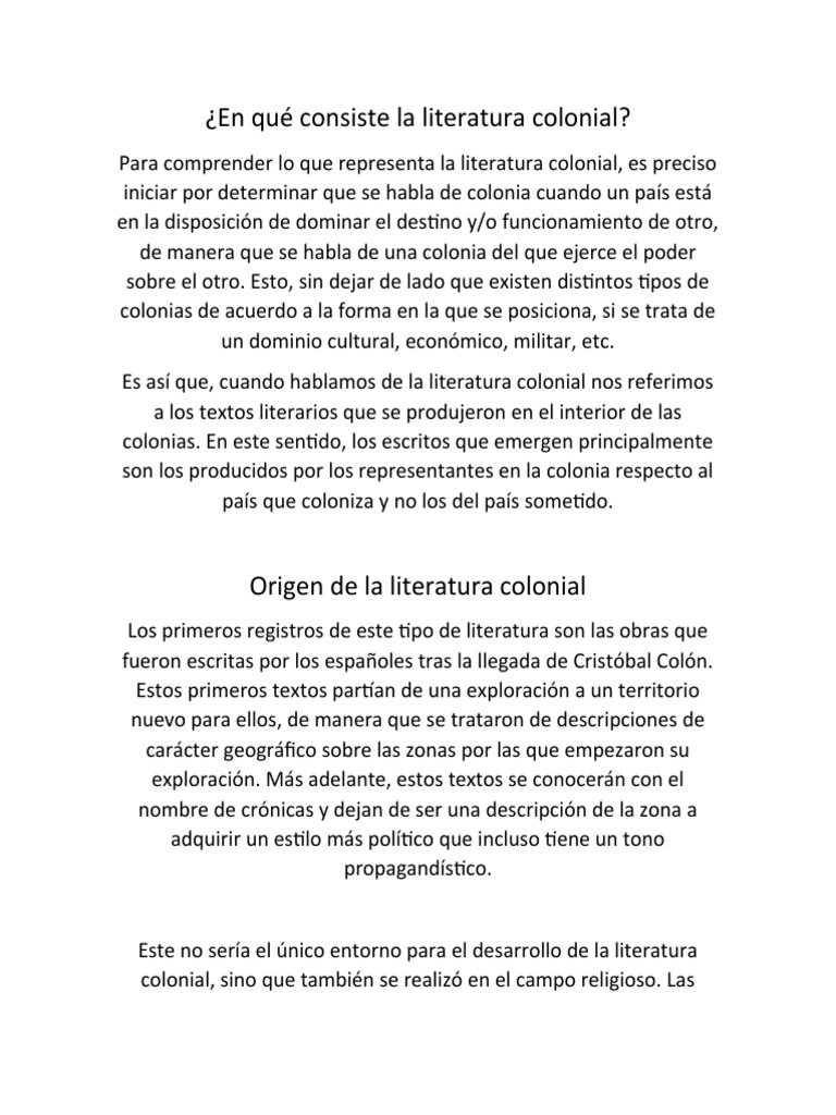 literatura colonial | PDF | Nueva españa