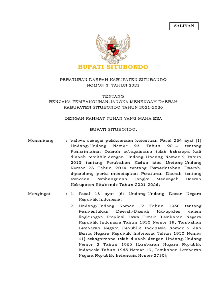 Raperda RPJMD 2021 2026 - FINAL PDF | PDF | Pengelolaan Keuangan & Uang