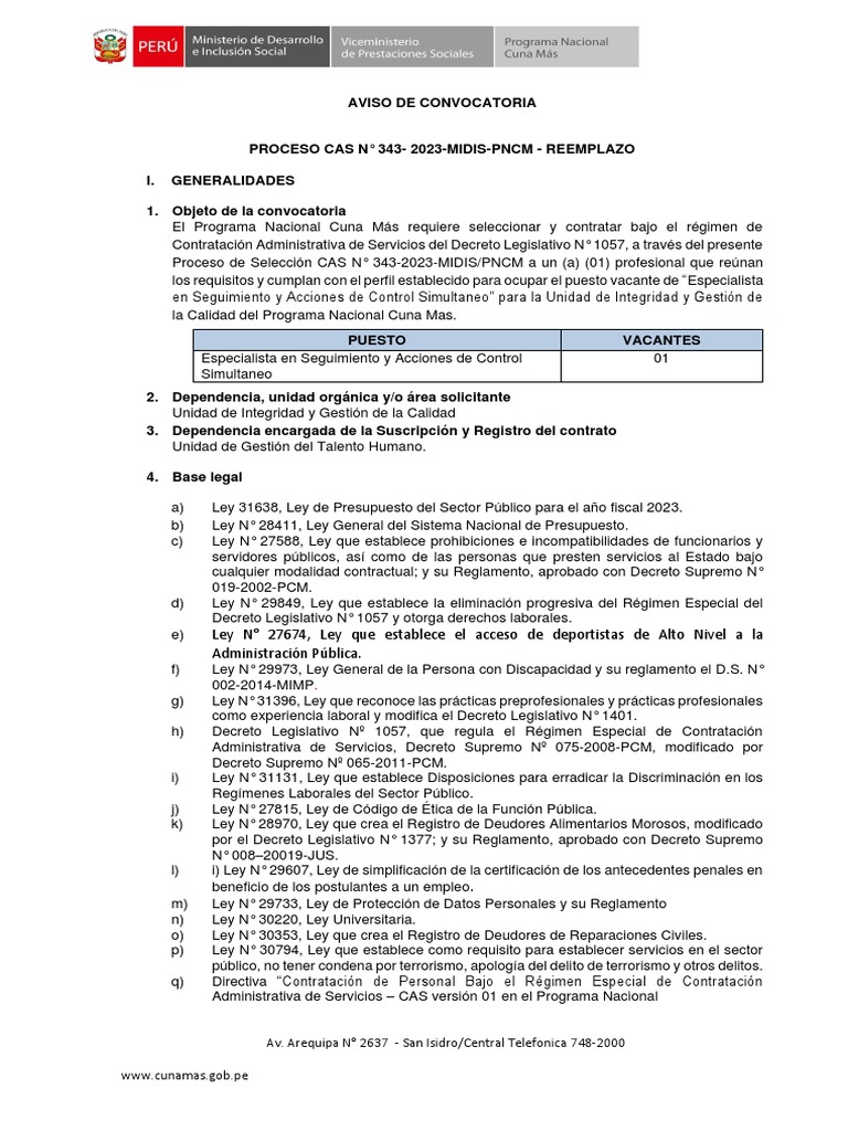 Bases Cas 343-2023 - Esp. Seguimiento y Accion de Control-Uigc | PDF ...