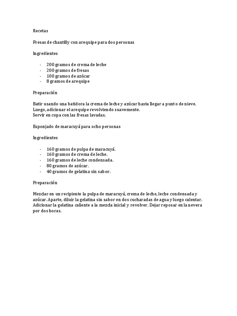 Recetas de Postres | PDF