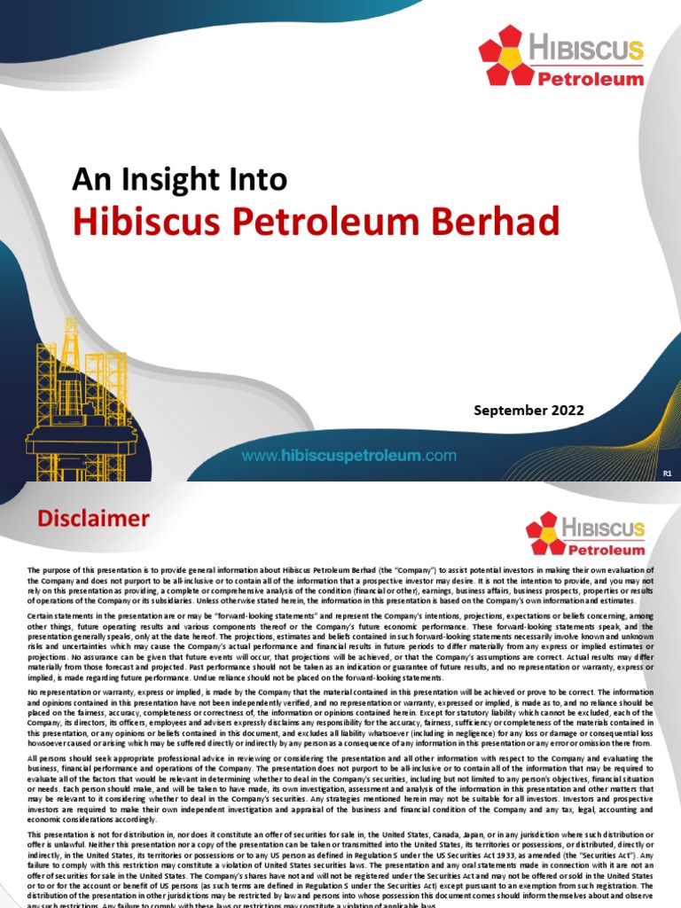 Hibiscus Petroleum Investor Overview 2022 | PDF | Securities Act Of ...