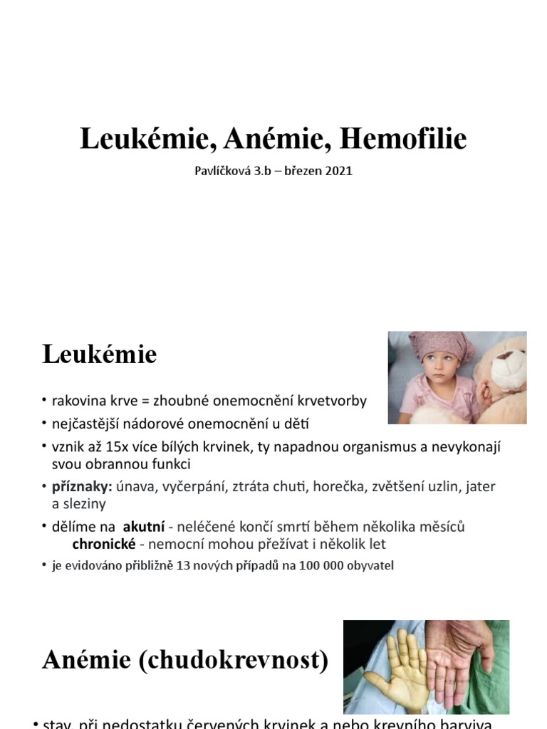 Bi - Leukémie, anémie (chudokrevnost), hemofilie | PDF