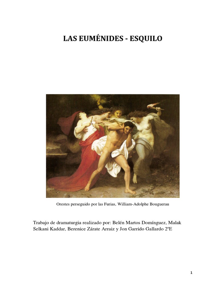 Las Euménides-Esquilo 2ºe | PDF | Tragedia griega | Oresteia