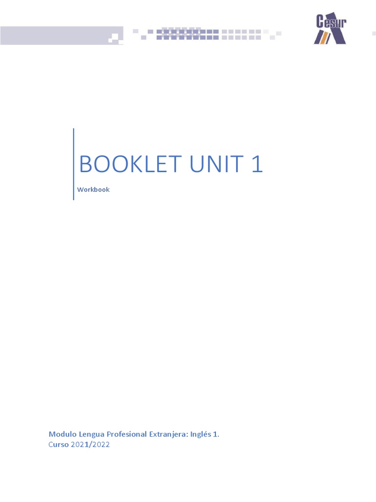 Booklet Unit 1 DAM | PDF | English Language | Verb