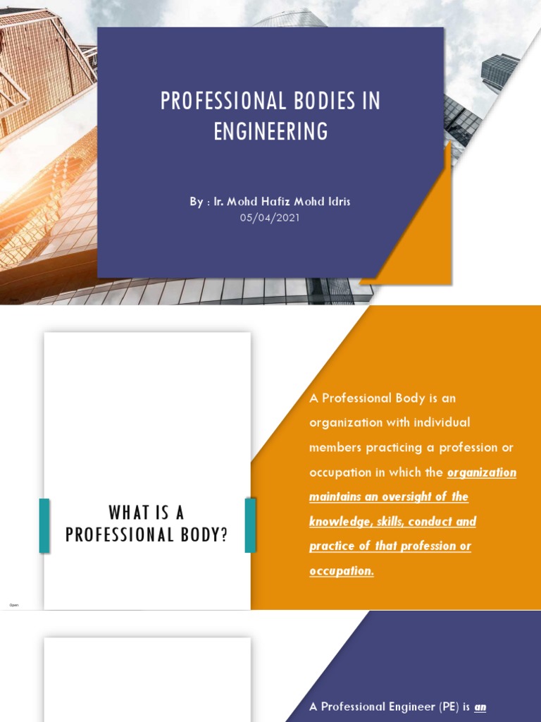 Chapter T5a - Proffessional Bodies in Engineering | PDF | Engineer ...