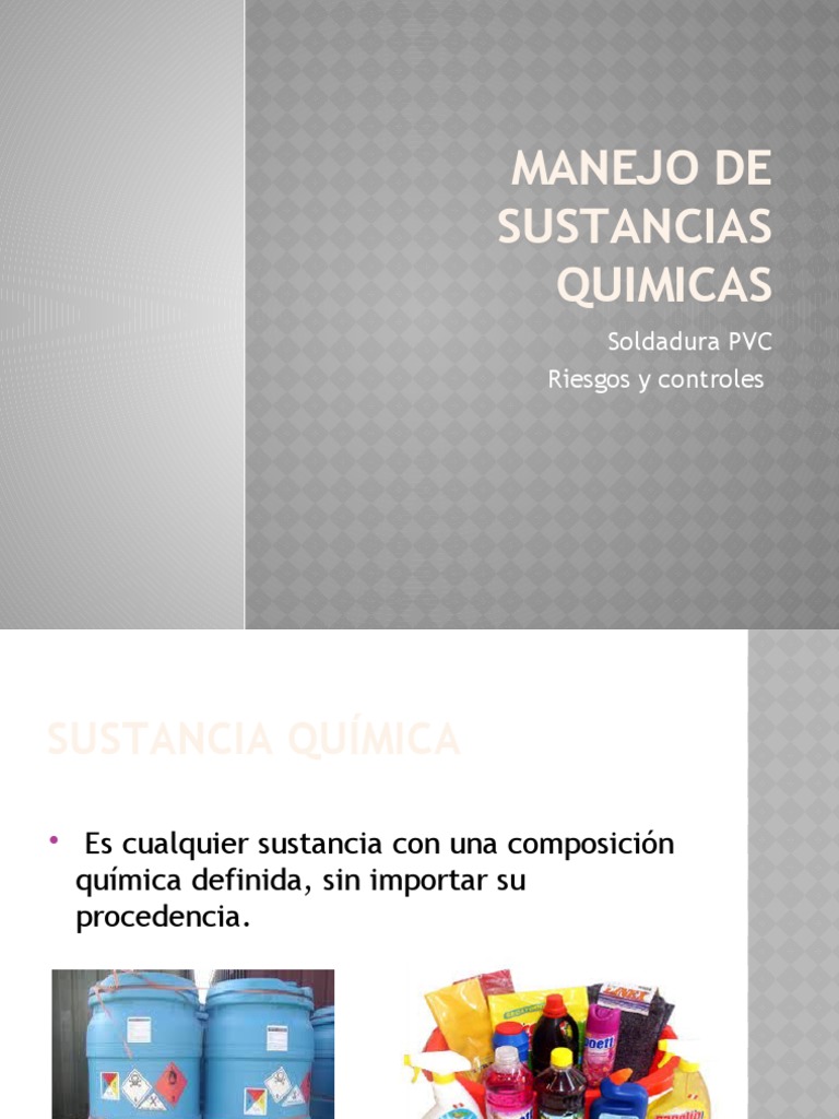 Manejo de Sustancias Quimicas Soldadura PVC | PDF