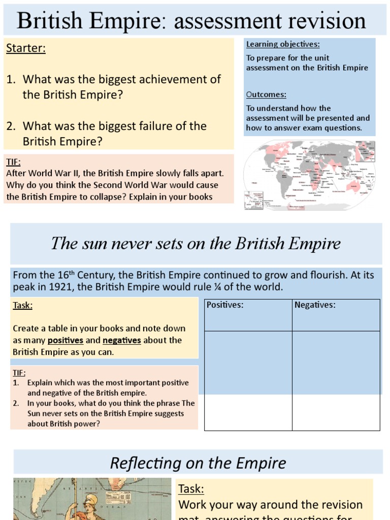 British Empire Assessment Revision | PDF