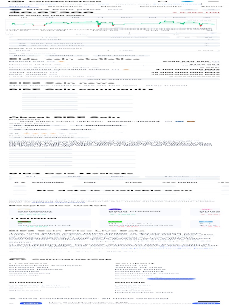 BIDZ Coin Price Today, BIDZ To USD Live Price, Marketcap and Chart CoinMarketCap 2 | PDF ...