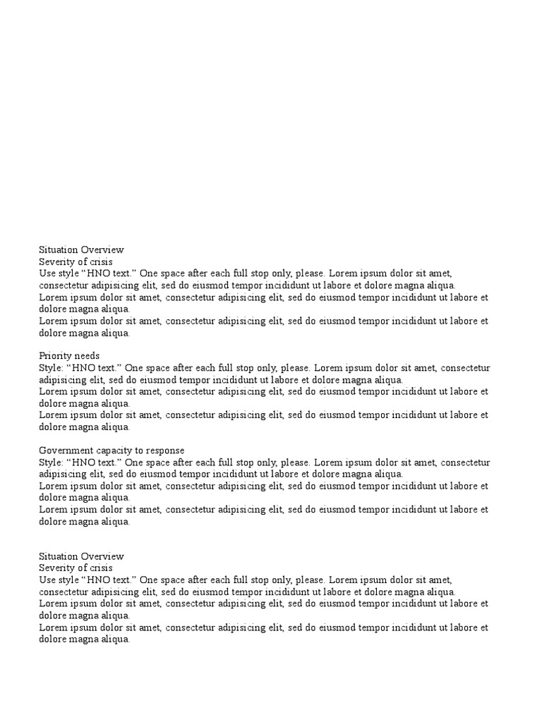 Situation Analysis - Short Template | PDF | Malnutrition | Infant Mortality