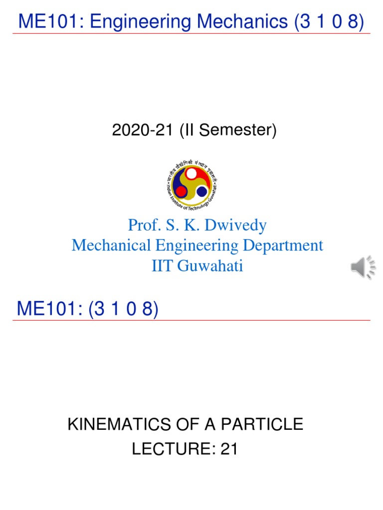 Lecture 21-Kinematics of A Particle3 | PDF | Acceleration | Euclidean Vector