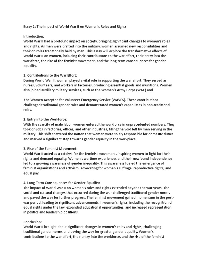 WWII's Impact on Women's Rights | PDF