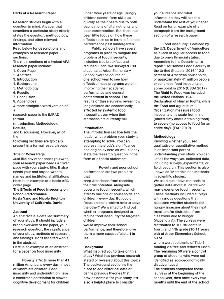 Parts of A Research Paper | PDF | Research Design | Quantitative Research Parts of A Research Paper | PDF | Research Design | Quantitative Research